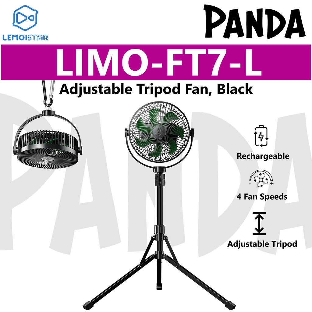 LEMOISTAR FT7-L Adjustable Tripod Fan, Black | Shopee Malaysia