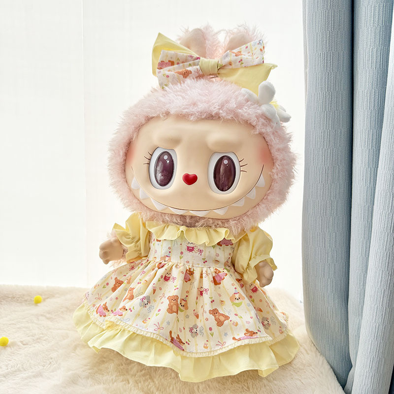 38cm Labubu Clothes Labubu Doll Baby Clothes Sweetheart Yellow Dress ...