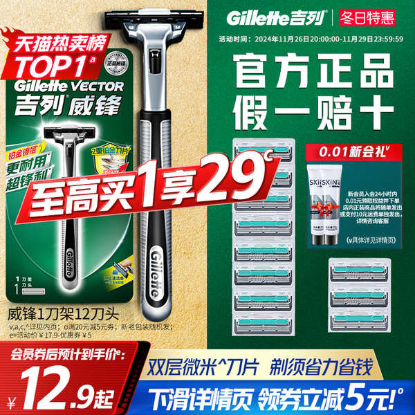 Gillette Double Blade Men's Razor Non-Geely Manual Razor Blade Old ...