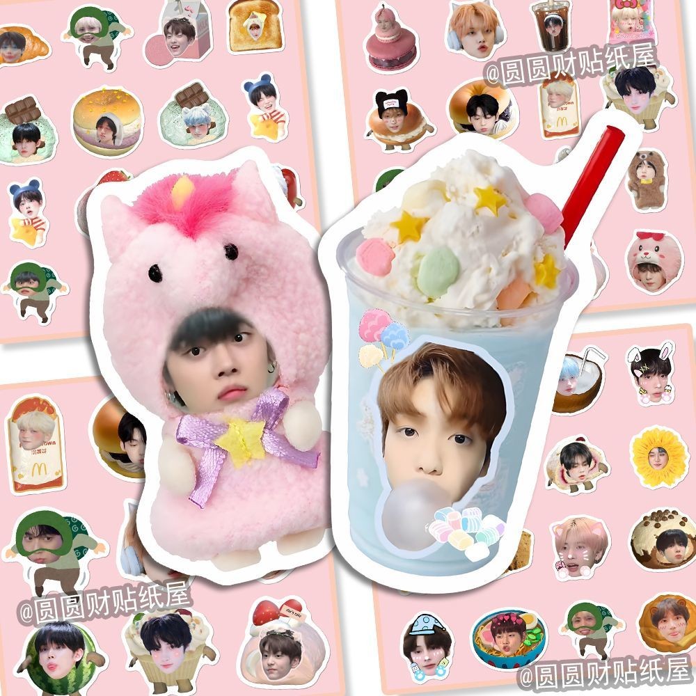 130 Sheets TXT Big Head Stickers Choi Soo Bin Choi Yoon Joon Choi Fan Kyu Kang Tae Hyun Hunning ...