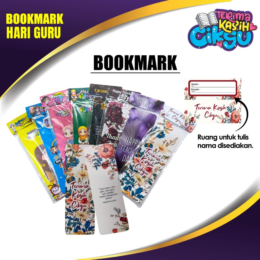 (Bookmark) Hadiah Hari Guru Gift Cikgu Penanda Buku Teachers Day With Packaging | Shopee Malaysia