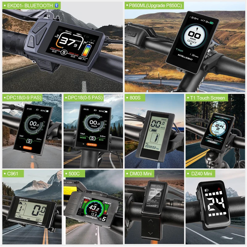 Electric Bike BAFANG UART CAN Display DPC18 DZ40 DM03 EKD01 Bluetooth for BAFANG BBS TS Mid ...