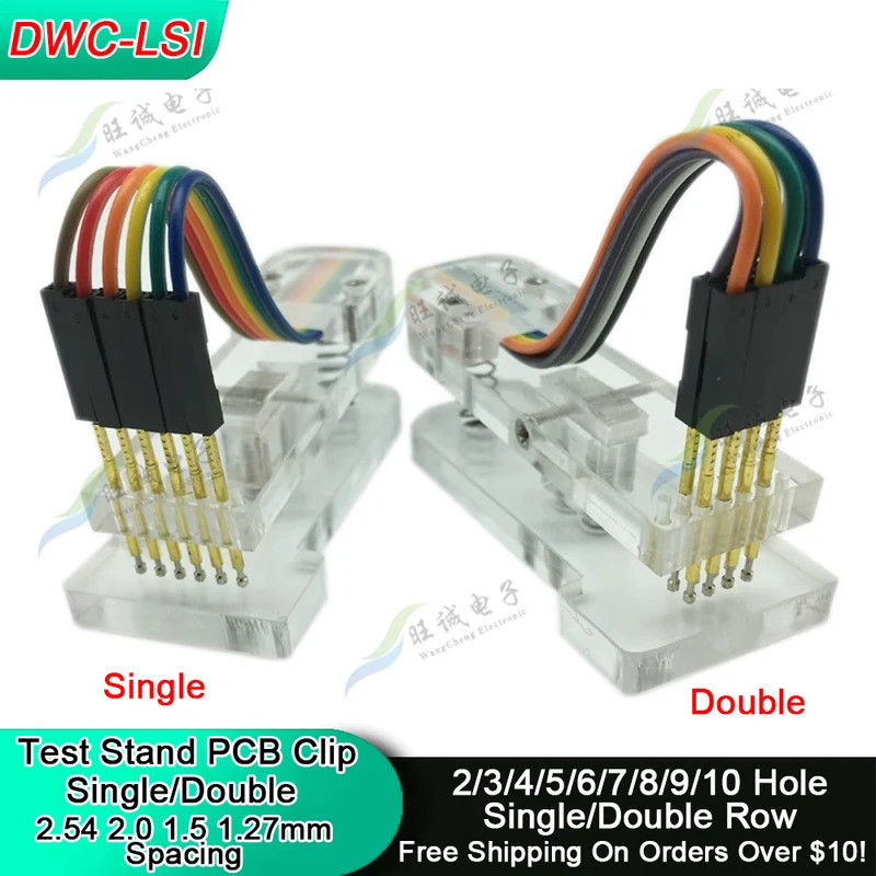 Test stand PCB Clip Single/Double 1.27 1.5 2.0 2.54mm Spacing Clamp ...
