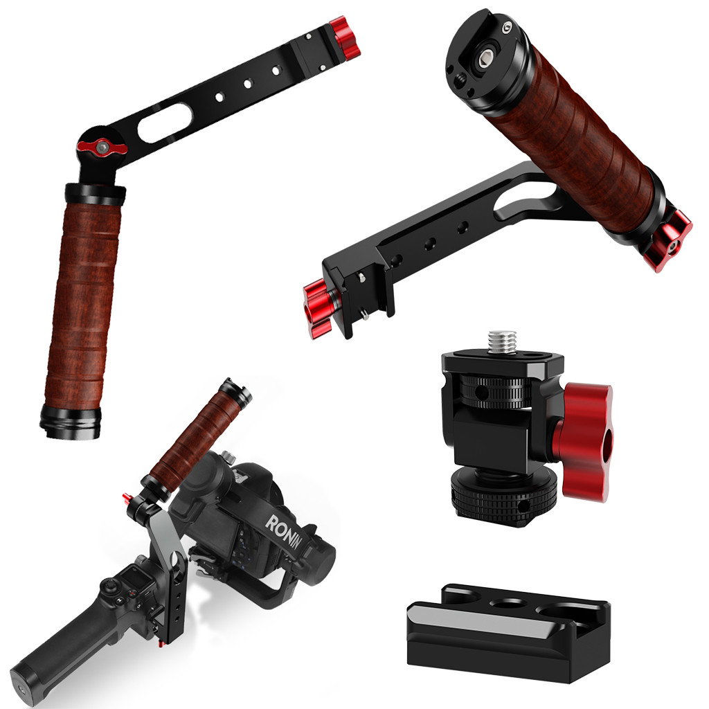 Folding Sling Handle Grip Wooden Handle with NATO Slider for DJI Ronin ...