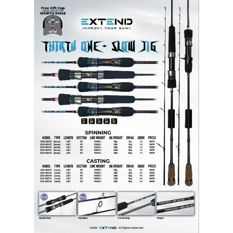 EXTEND THIRTY ONE SLOW JIGGING FISHING ROD | Shopee Malaysia