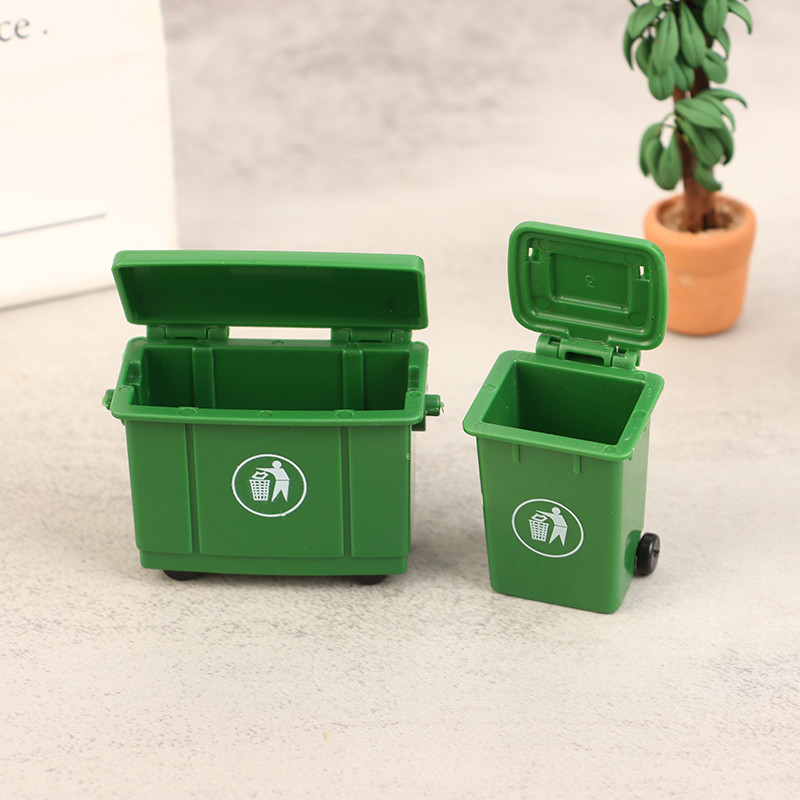 { MY Fashion } 1Set 1:12 Dollhouse Miniature Trash Can Toy Mini ...