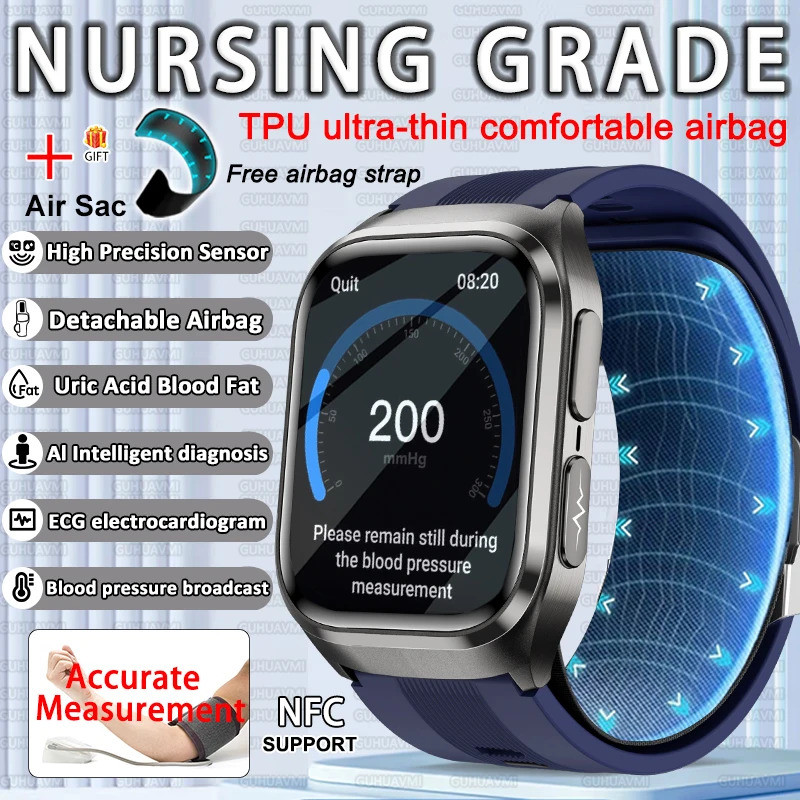 2025 New Nursing Grade Health Monitor Smart Watch Blood Pressure Lipid ...