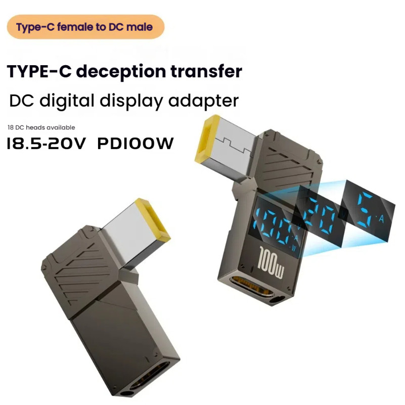 Portable Digital Display USB C to Direct Current Adapter 100W PD Type C ...