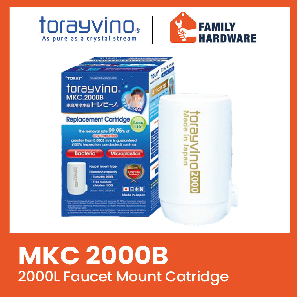 Torayvino MKC-2000B-EG 2000L JAPAN Replacement Faucet Mount Filter Cartridge for MK series ...