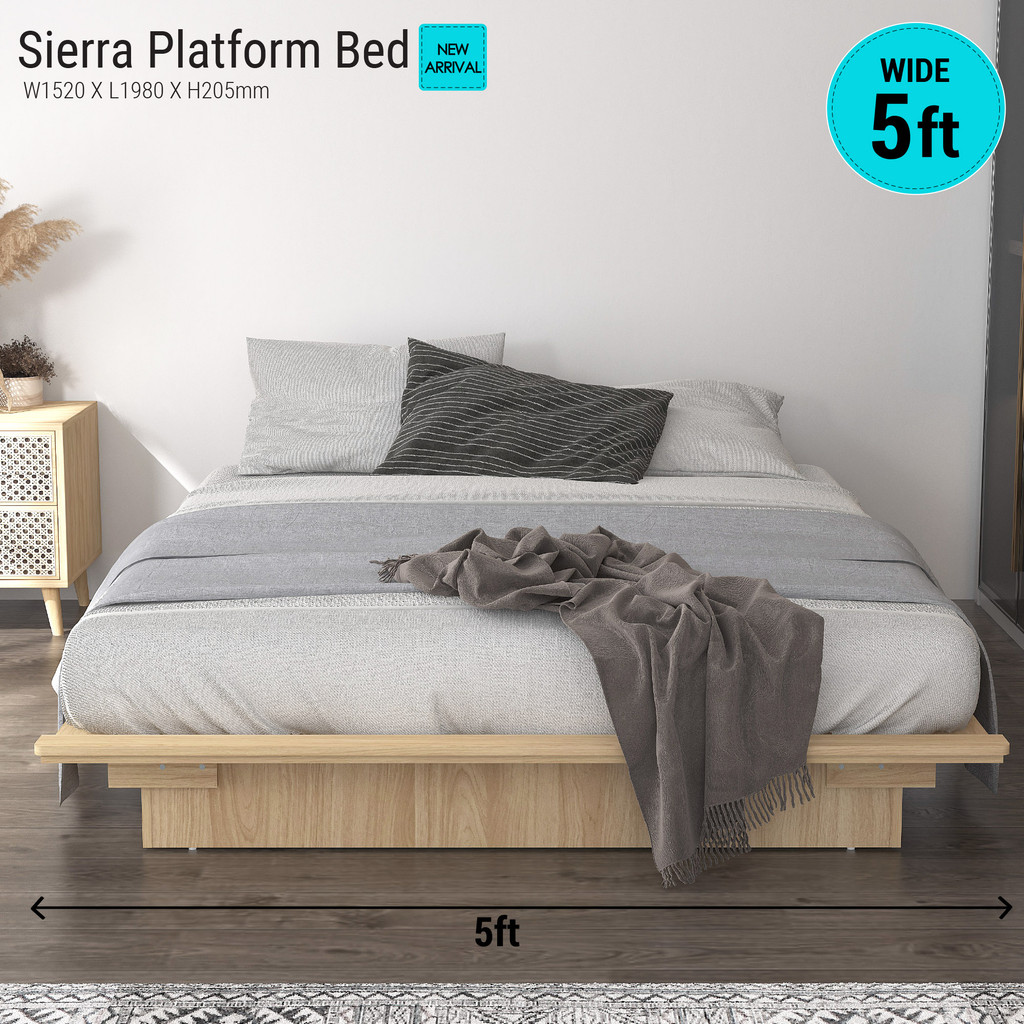 Tomato Kidz Sierra Queen Bed Japanese Zen Platform Bed Katil Queen - 5 ...