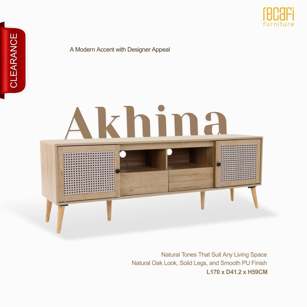 Recafi Furniture Akhina Series TV Cabinet | 2 Doors & Drawer | L 170CM ...