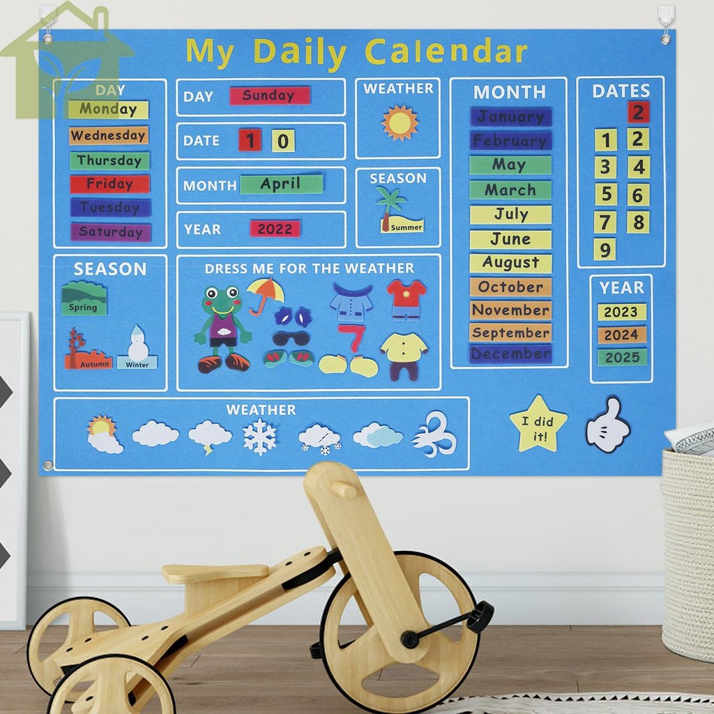 My First Daily Calendar Felt-Board for Toddlers Today Calendar ...