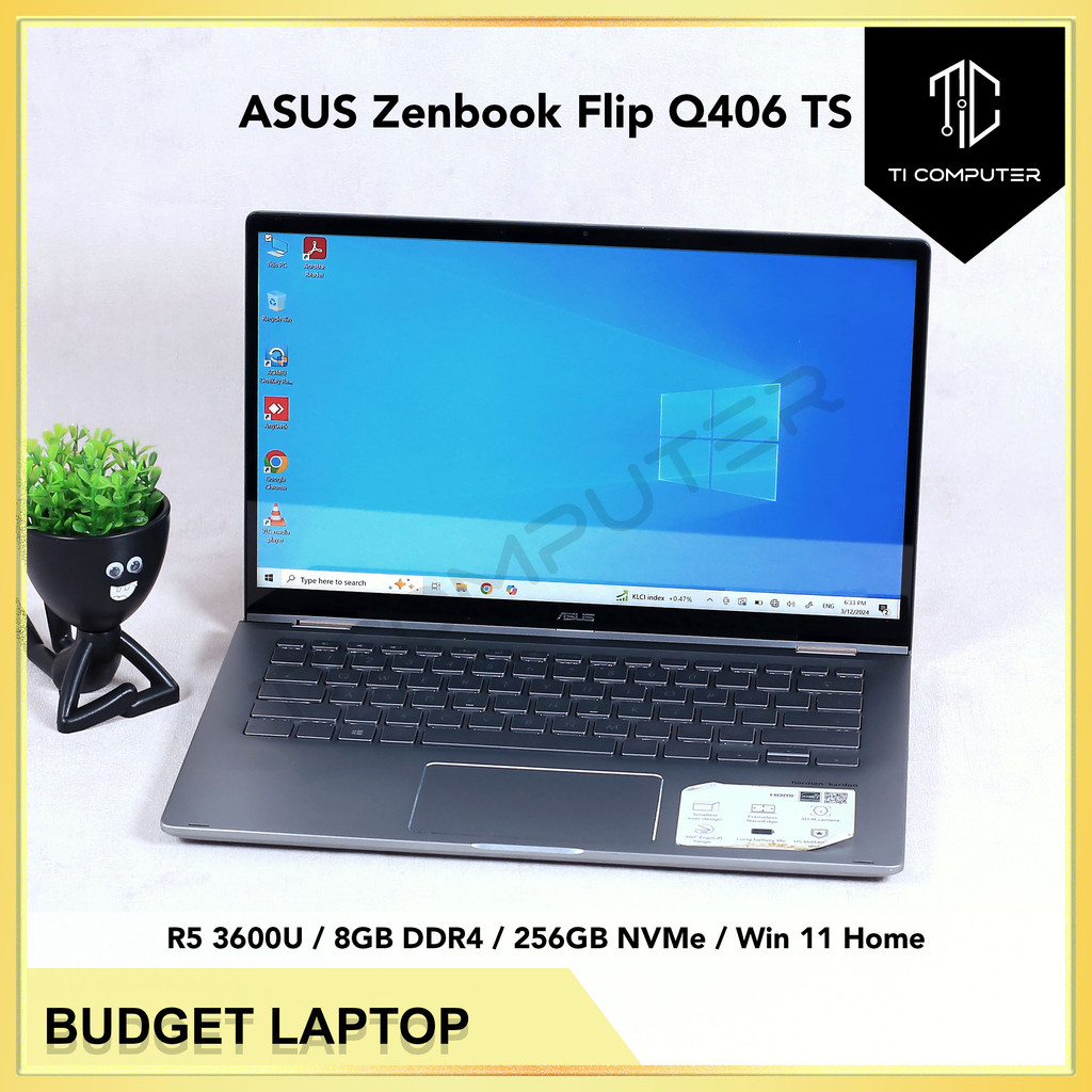 ASUS Zenbook Flip Q406 Touchscreen Ryzen 5 3600U with Radeon Vega 8GB ...