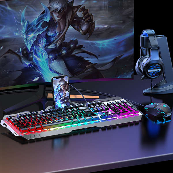 Forerunner real mechanical feel keyboard and mouse set wired e sports ...