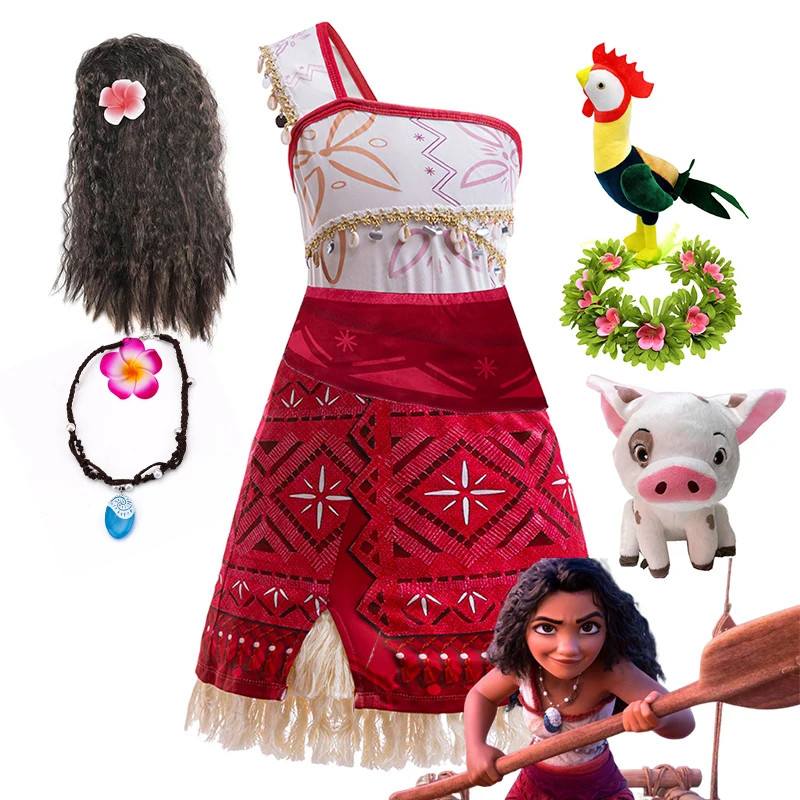 Girls New Movie Moana 2 Dress Halloween Party Adventure Costume Girl ...