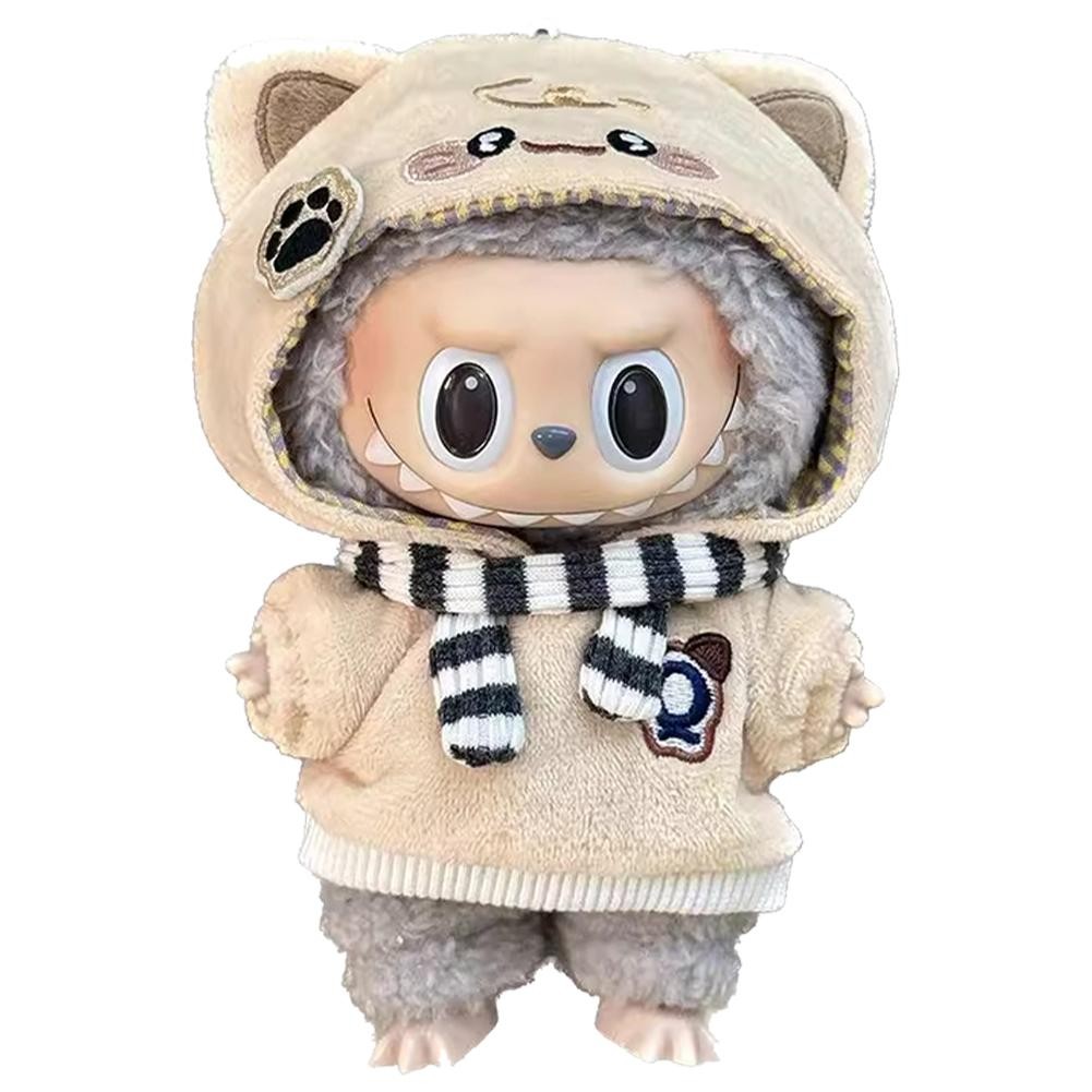 WL For labubu 15cm Cute Cotton Doll Jacket Two-piece Set Universal ...