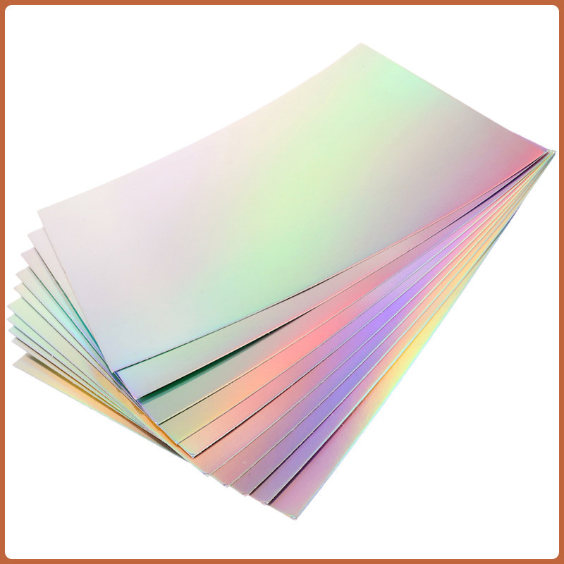 【Ready Stock】 Metallic Rainbow Cardboard 10 Sheets Thick Holographic ...
