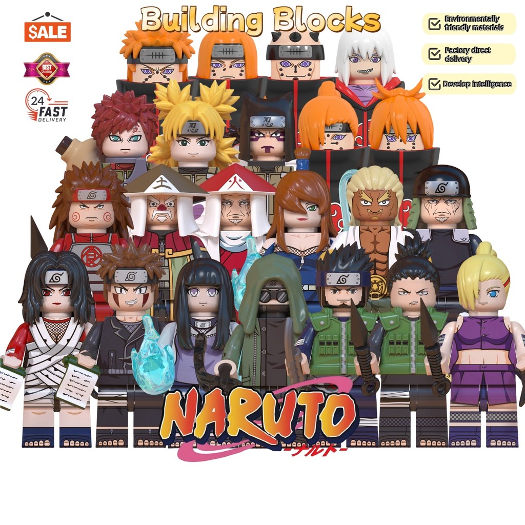 Baru Naruto set penuh WM2123-WM2154 siri dipasang blok bangunan model ...