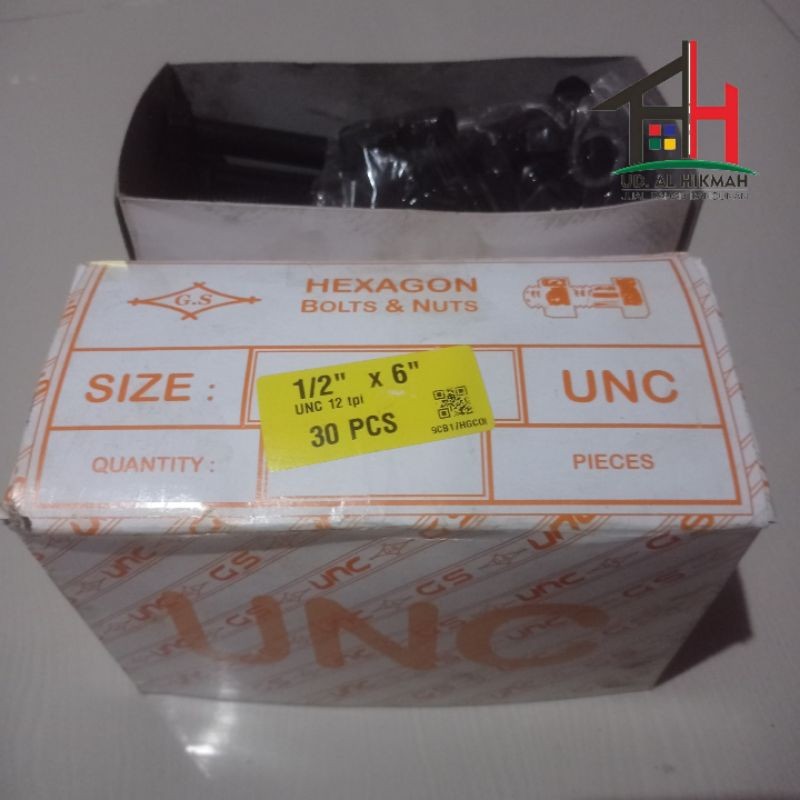 KAYU Wooden Block Nut Bolts NC 1/2X6 BLANDAR BOLT 6 INCH KEY 19 - DUS ...