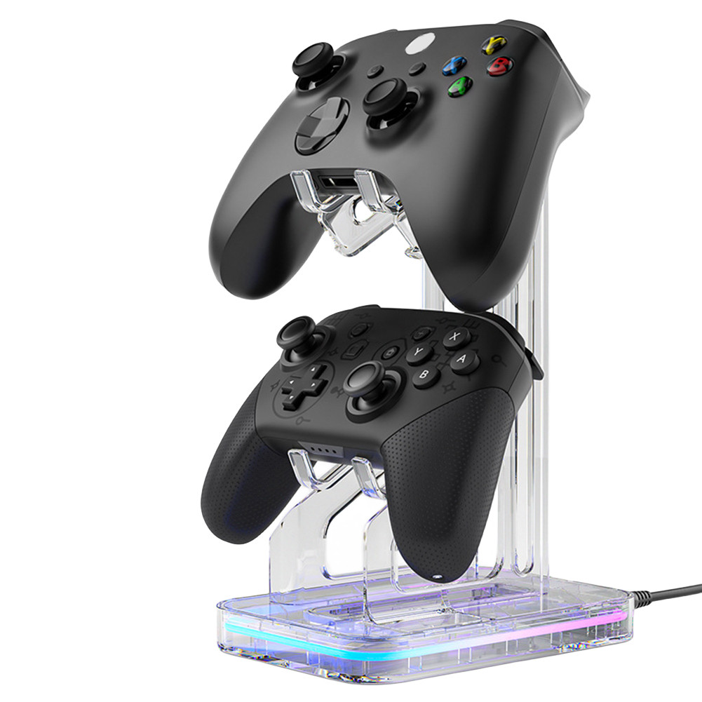 keepdreaming Dual Game Controller Holder RGB Acrylic Gamepad Stand Game ...