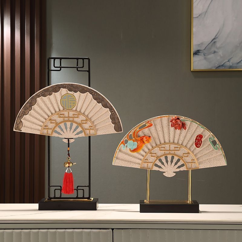 Shopee Official § New Chinese Style Zen Fan Ornaments Living Room ...