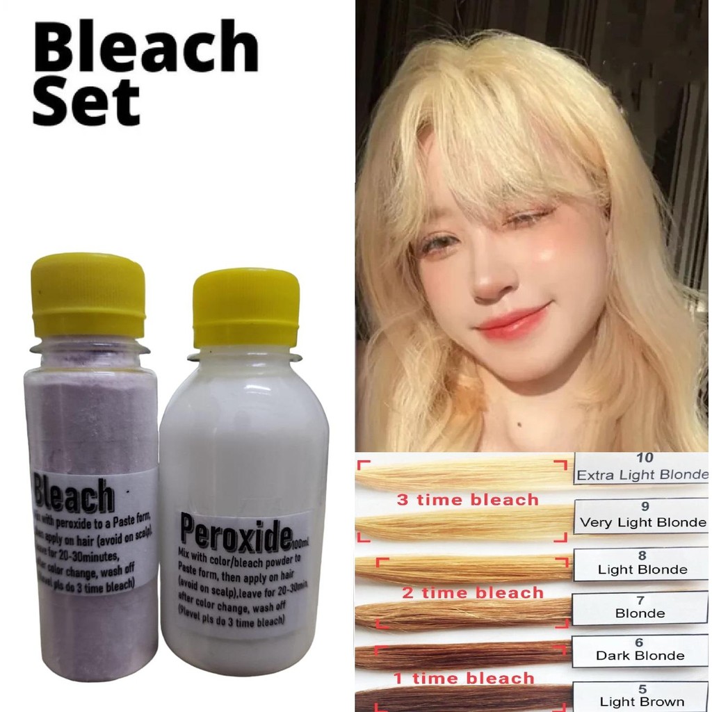 (FULL SET)100ML BLEACH & PEROXIDE Set 6%/9%/12% blonde hair /dye hair ...