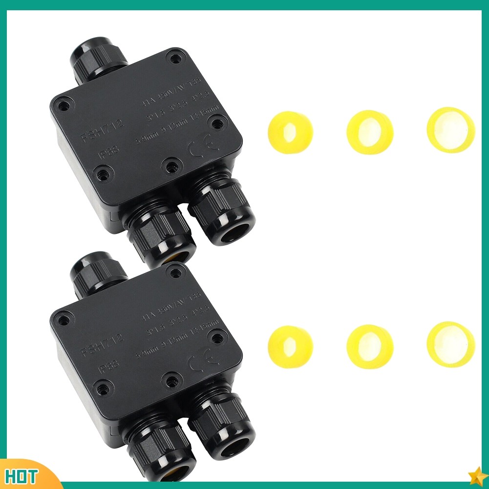 WATERPROOF JUNCTION BOX CASE ELECTRICAL CABLE WIRE CONNECTOR OUTDOOR 3 Way IP68 | Shopee Malaysia