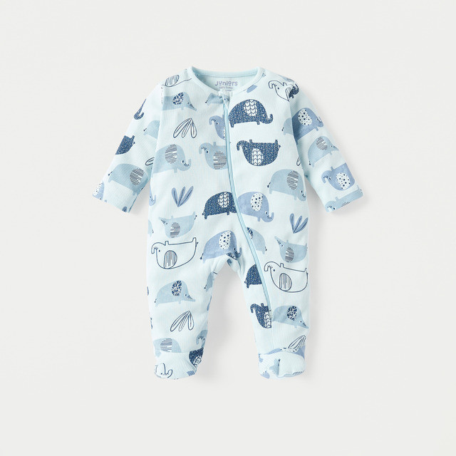 Babysop Juniors All-Over Elephant Print Closed Feet Sleepsuit with Long Sleeves | Shopee Malaysia