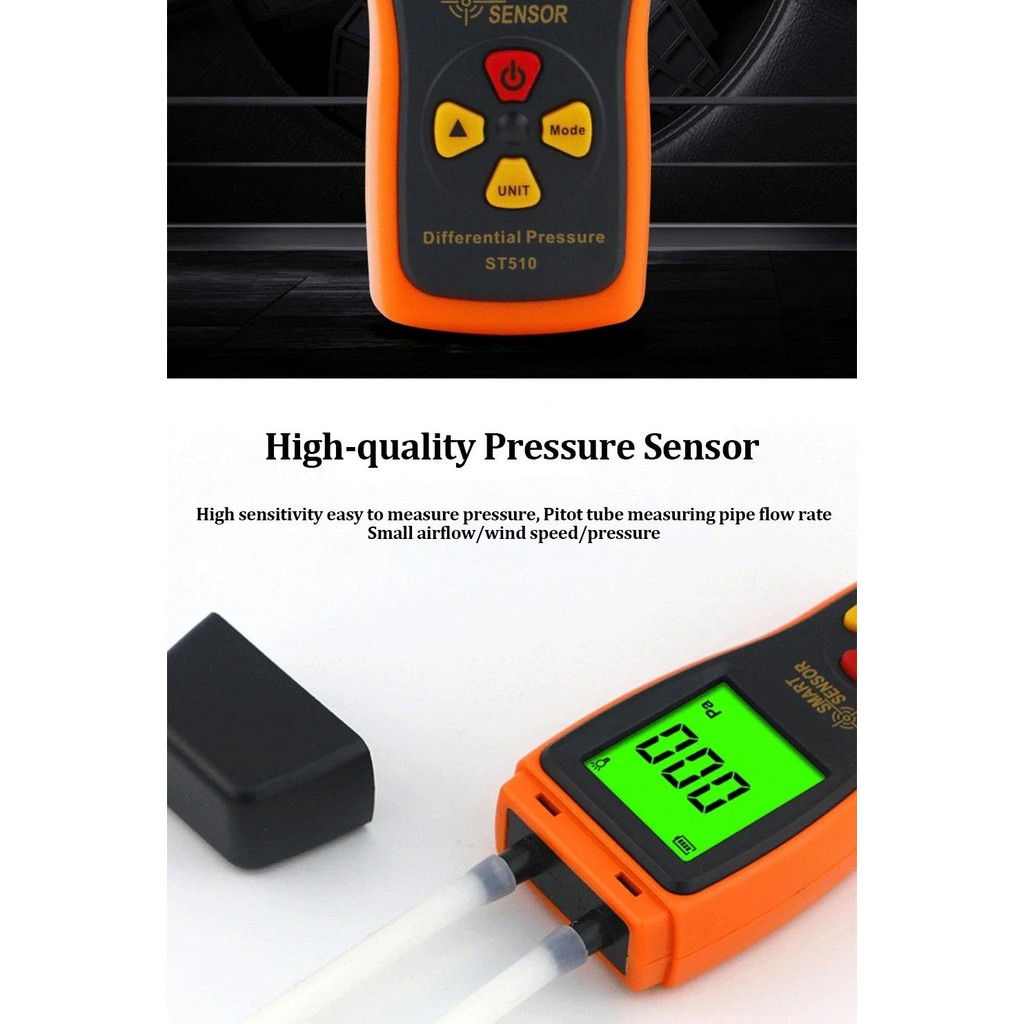 Differential Pressure Meter Manometer Digital Air 0-100 HPa/0-45.15 in ...