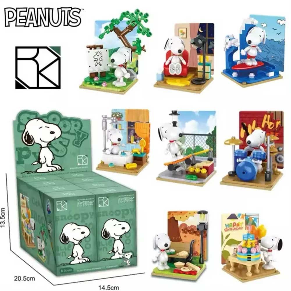 Snoopy Peanuts Figure Blind Box Brand New X1 Cartoon Scene Assembling ...