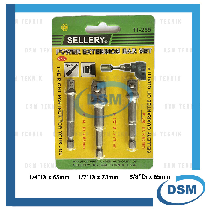 MESIN MATA Sellery 3 PC POWER EXTENSION BAR SET 11-255 DRILLING MACHINE ...