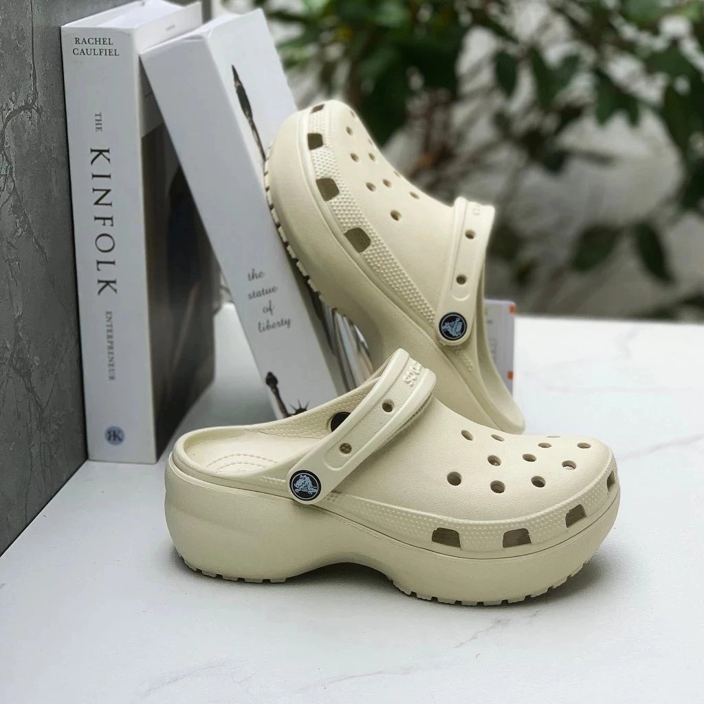 PUTIH HITAM Original CROCS CLASSIC PLATFORM Clog Black And White WOMEN ...