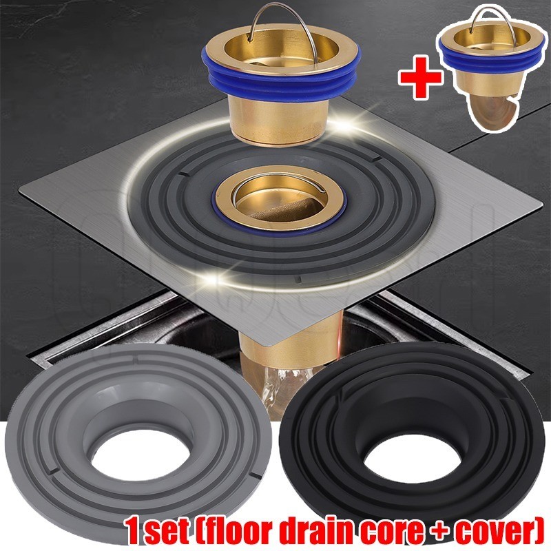 3Pcs Floor Drain Plug - Floor Drain Core with Cover - Bathroom ...