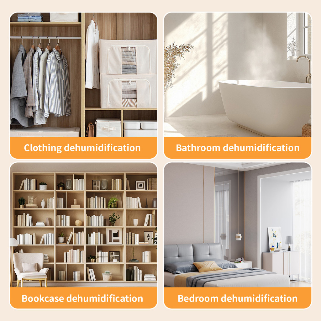 Reusable Wardrobe Dehumidifier Box Hangable Moisture Absorber Case With ...