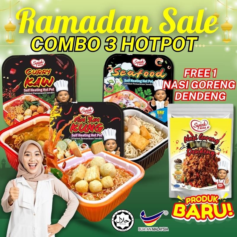 [3PCS SET COMBO + FREE NASI GORENG DENDENG] Syiok Rasa [HALAL PRODUCT ...