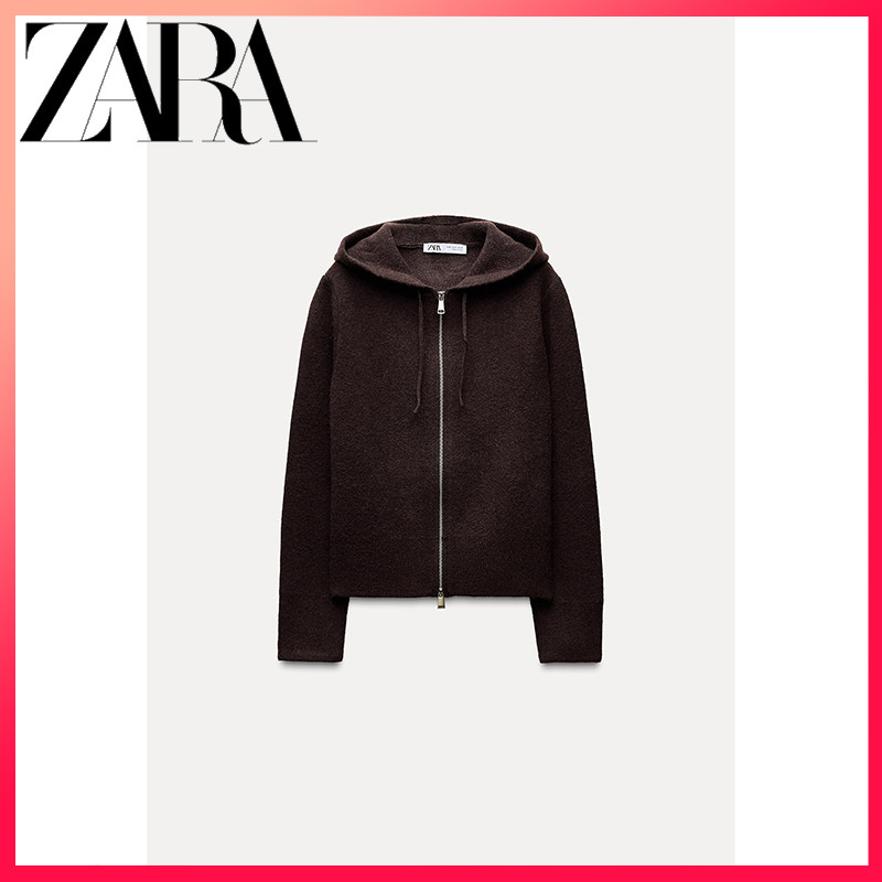 ZARA 25 new women's clothing versatile simple hooded long-sleeved plain ...