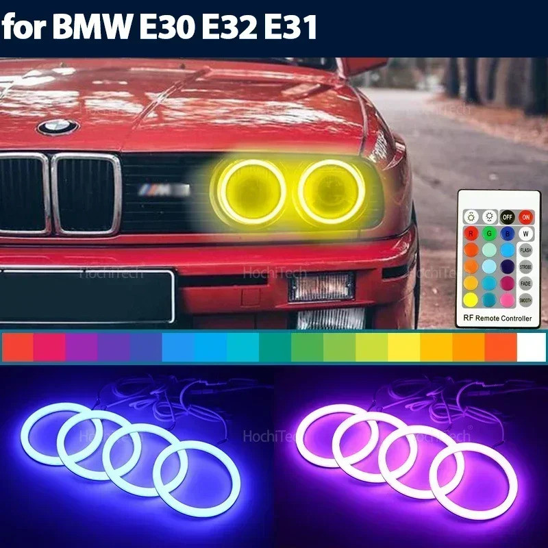 Super Bright 16 Colors Rings Cotton LED Remote Control Angel Eyes ...