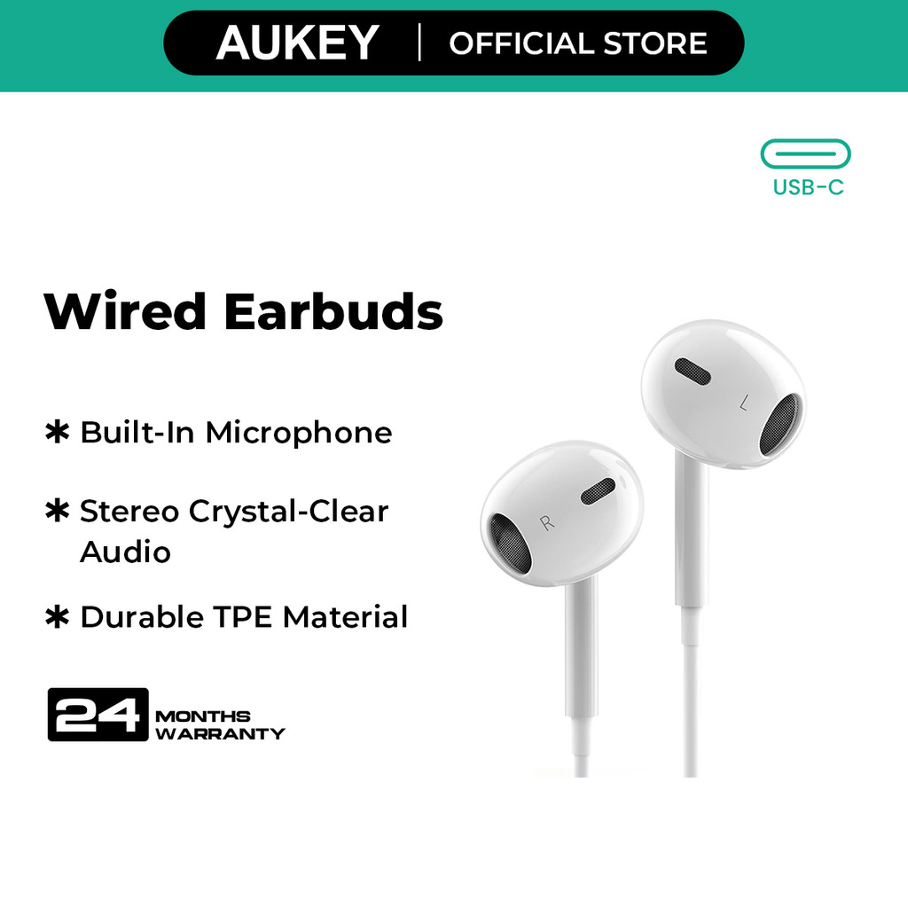 Aukey EP-CC1 Trail Play Wired Earbuds | Shopee Malaysia