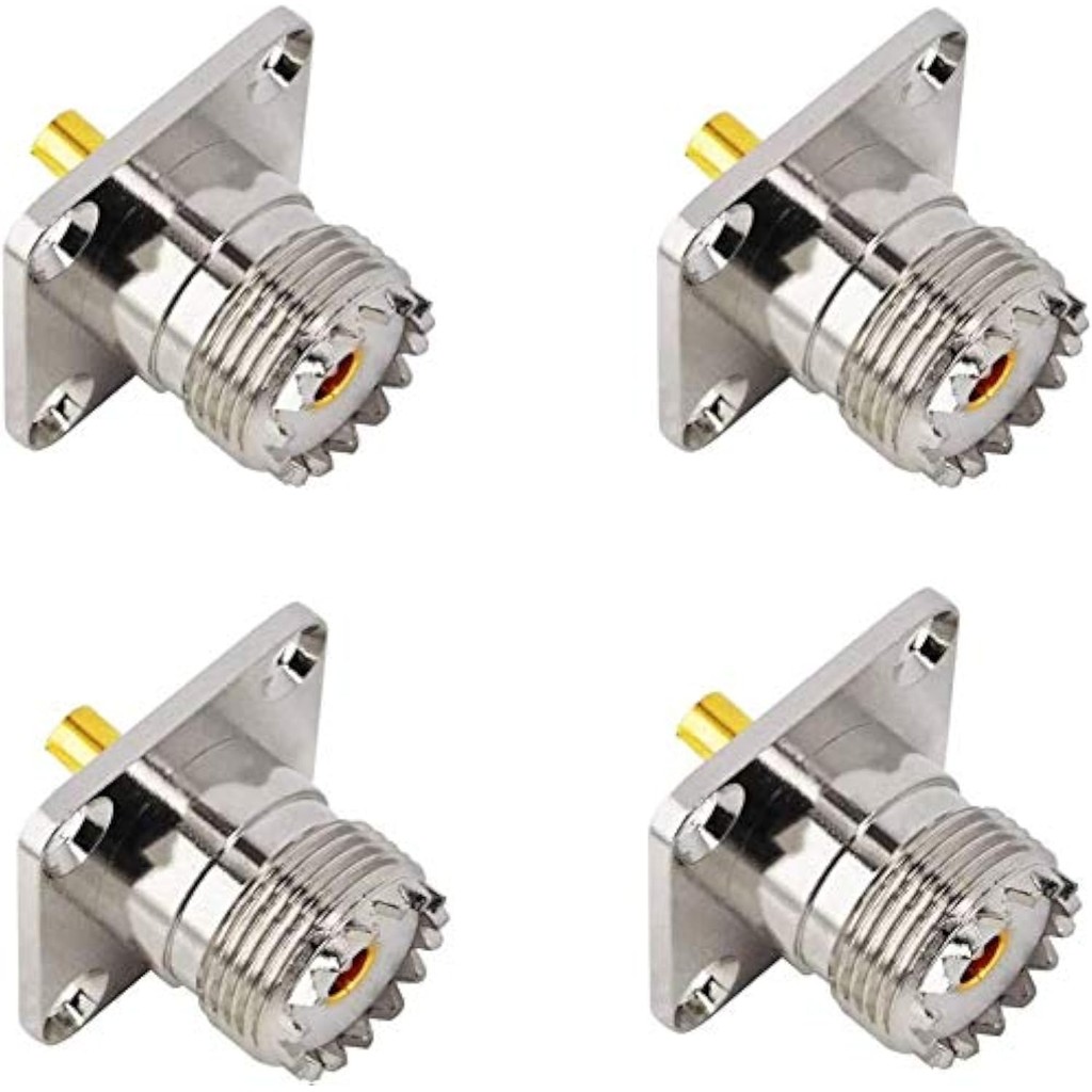 4PACK Panel Chassis Mount Flange Panel Mount Adapter Solder Cup RF ...