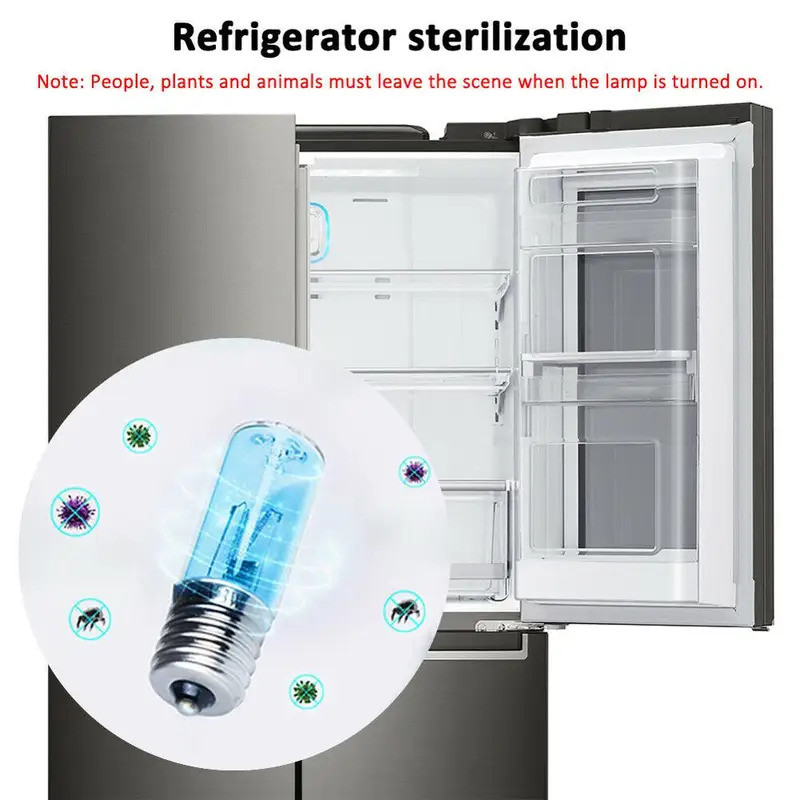 UVC Ultraviolet Germicidal Lamp E17 Screw DC 10V 3W Disinfection Sterilizer UV Light Bulbs Kill ...