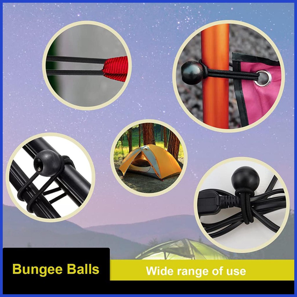 Bungee Balls 10PCS Elastic Strong Ball Bungee Cords Heavy Duty Black ...