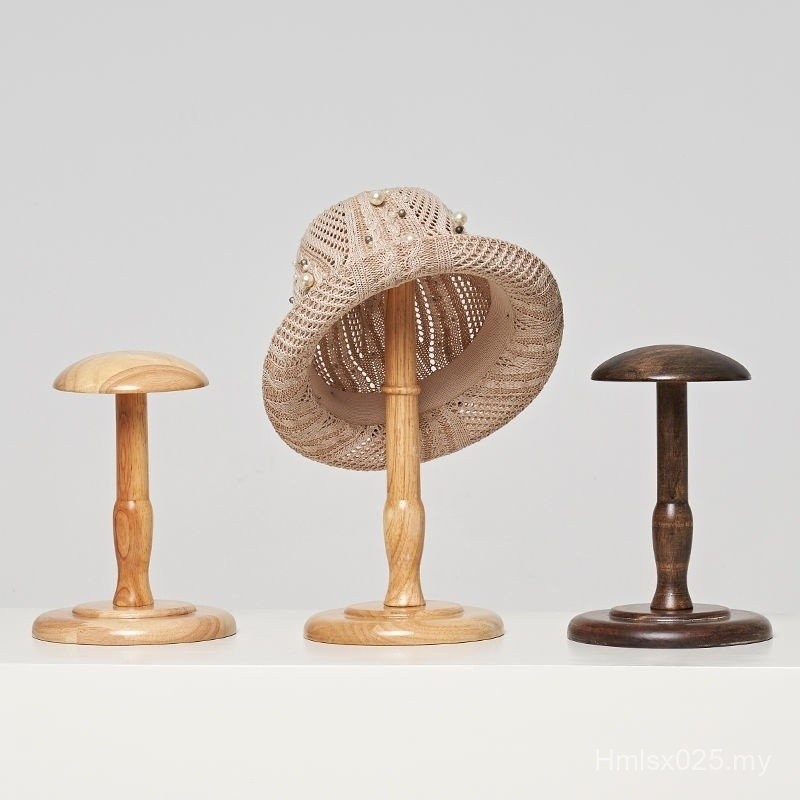 Hat Display Stand Solid Wood Hat Holder Wooden Head Mold Hat Rack ...
