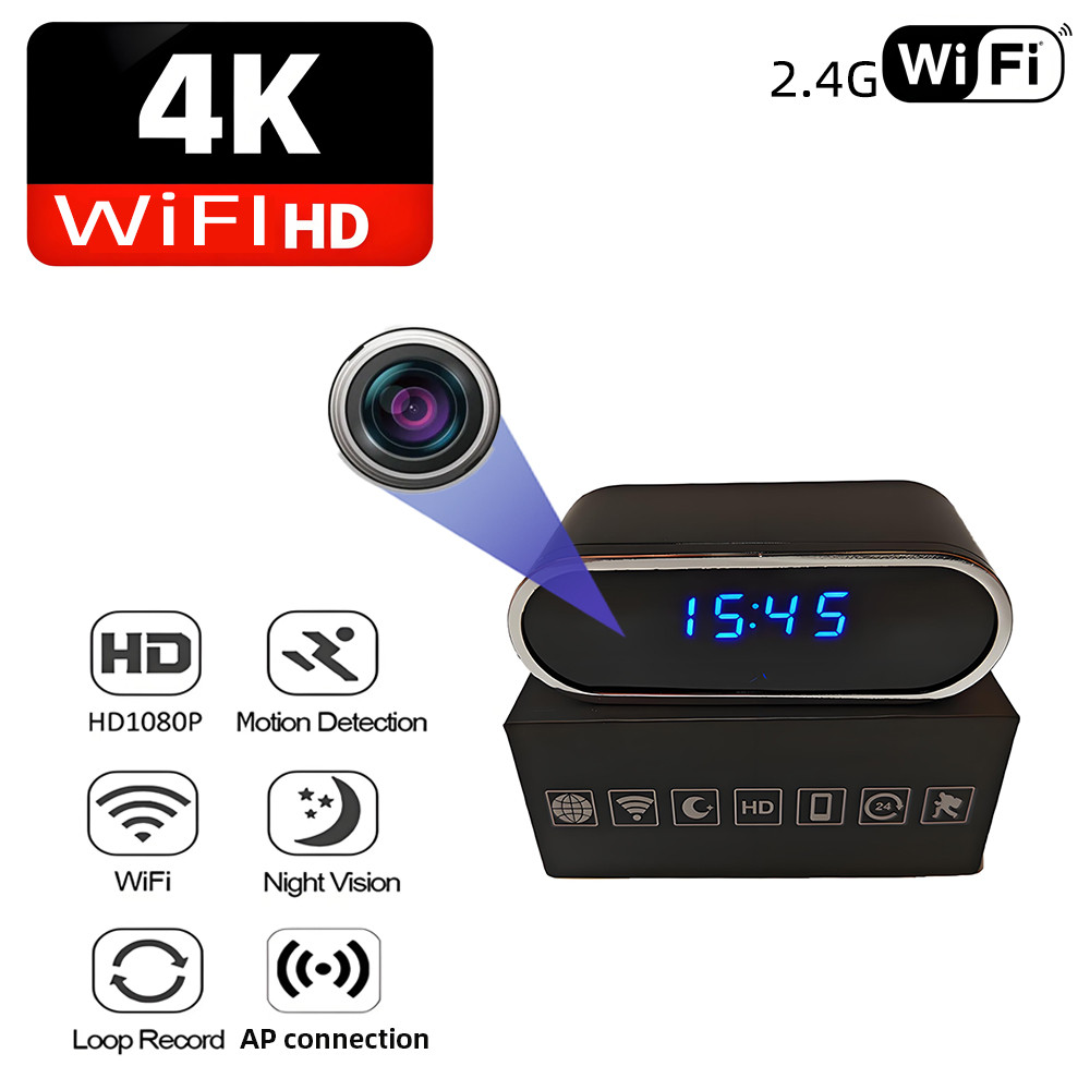 New Mini Alarm Clock 1080P HUD Remote Camera Supports WiFi 2.4G Motion ...