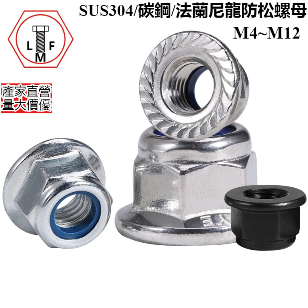 [LMF] Flange Toothed Lock Nut 304 Stainless Steel Hexagon with Pad ...