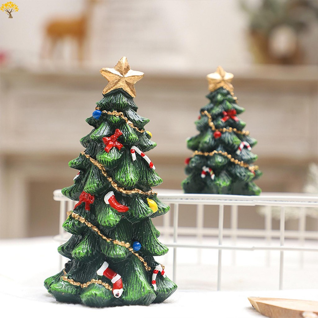 Tabletop Christmas Resin Tree Decor Glittering Sequin Artificial Spruce ...