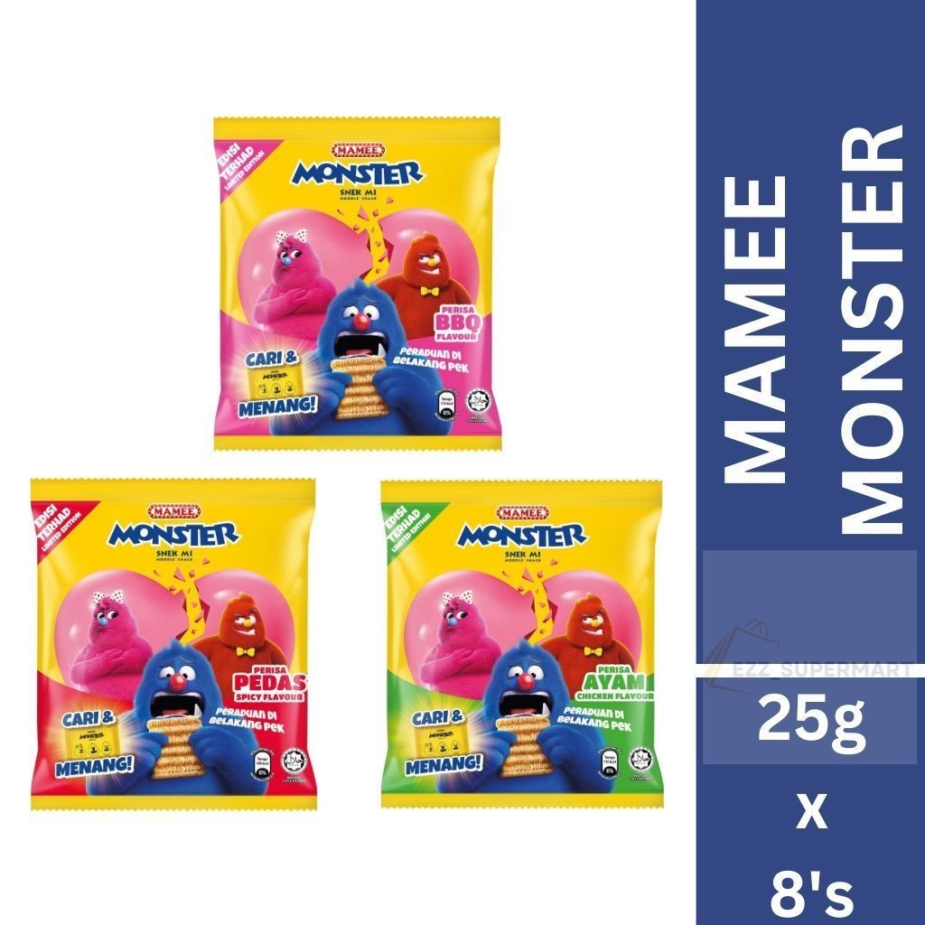 MAMEE Monster Noodle Snack (25g x 8's) | Shopee Malaysia