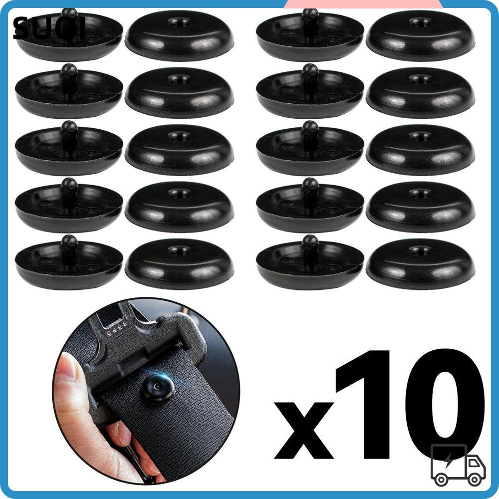 SUQI 10PCS Universal Seat Belt Stop Button Rivet Adjuster Buckle Clips ...
