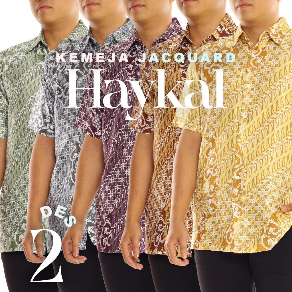 JAKEL Kemeja Jacquard Short Sleeve Haykal Design 2 | Shopee Malaysia