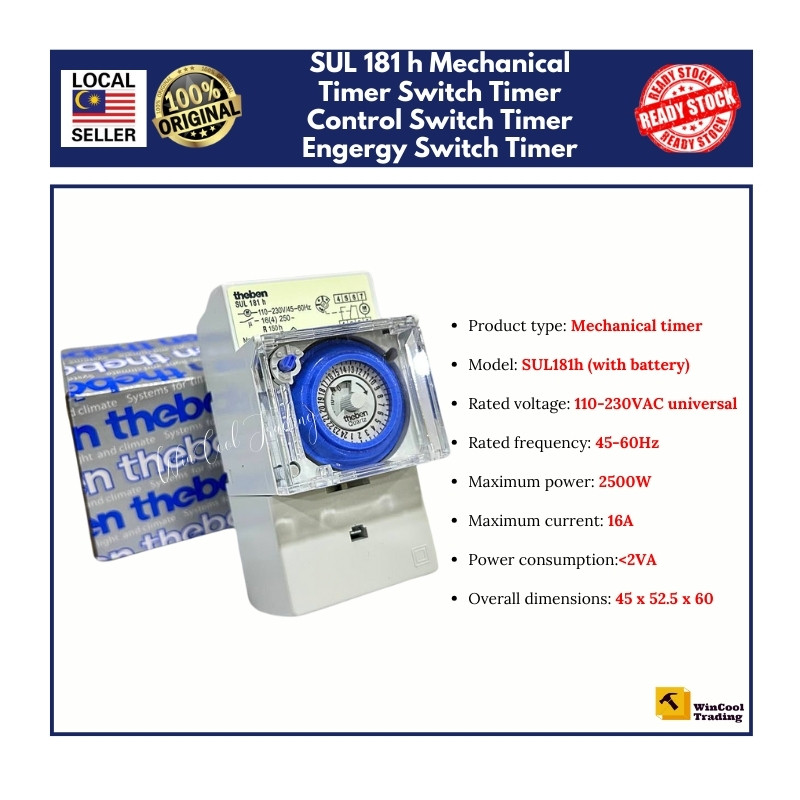 Theben SUL181h Mechanical Switch Timer/Control Switch Timer/Energy Switch Timer 24V Daily ...