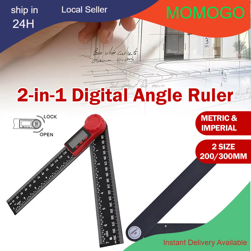 360°Angle Gauge Plastic Goniometer 200/300mm Digital Angle Finder ...
